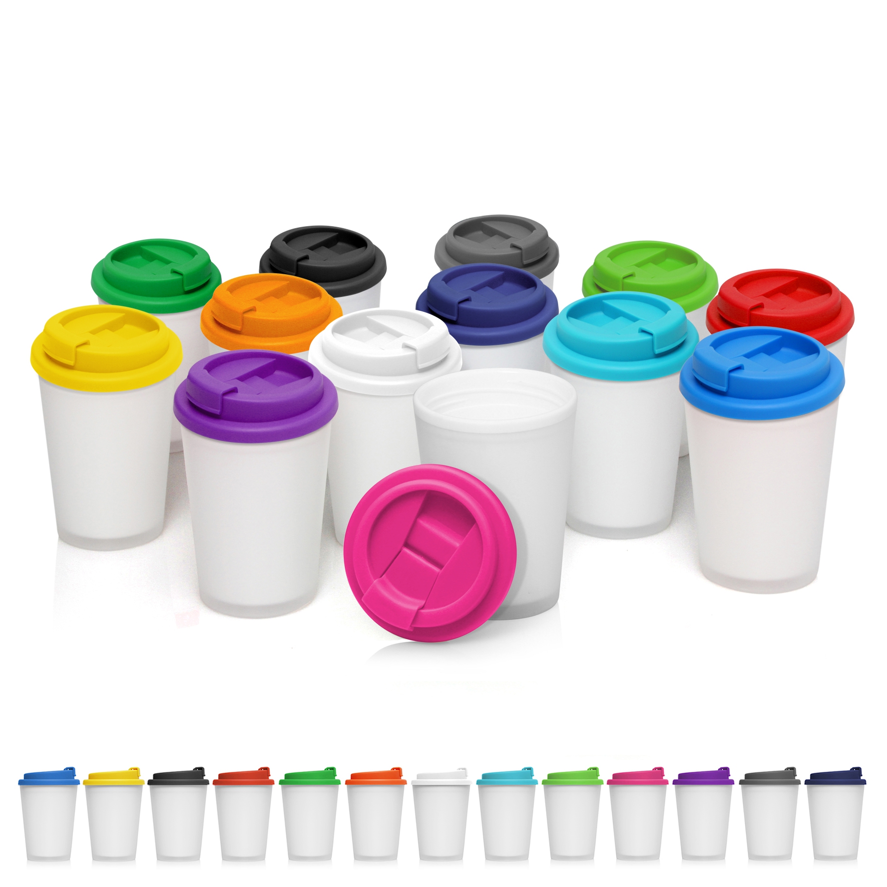 M279 Eco Coffee Cup Plastic Double Wall Cup2Go Frosted 356ml