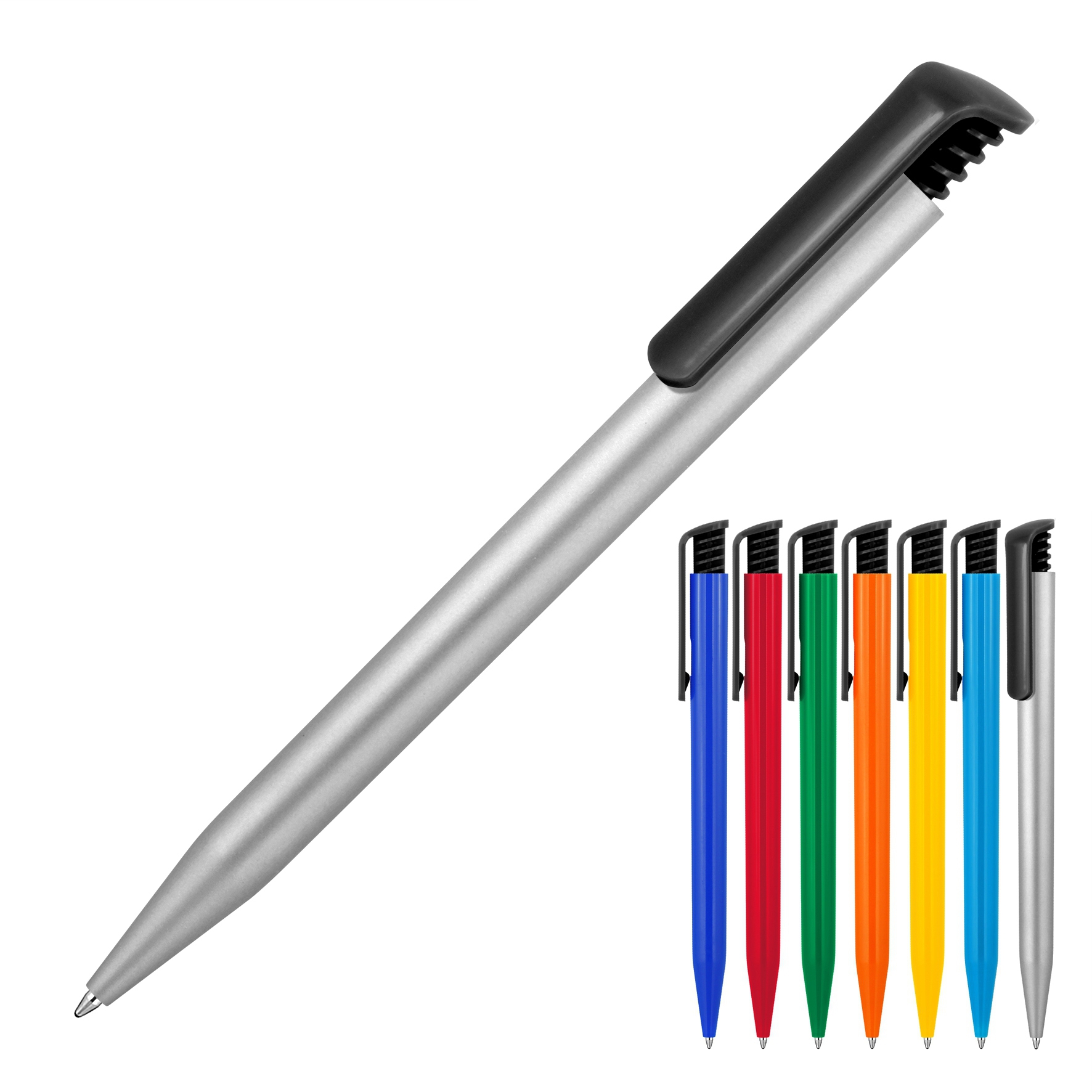 Z894 Plastic Pen Ballpoint Gloss Black Clip Tia